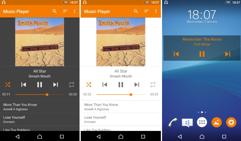 A clean music player with a customizable widget A clean music player with a customizable widget