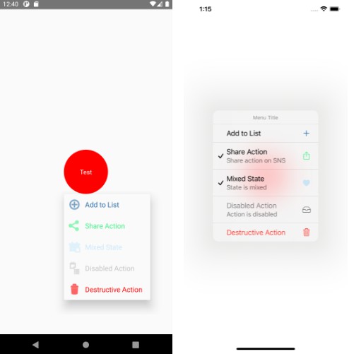 UIMenu Component for React Native UIMenu Component for React Native