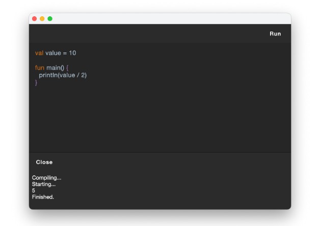 Simple kotlin playground written in kotlin Simple kotlin playground written in kotlin